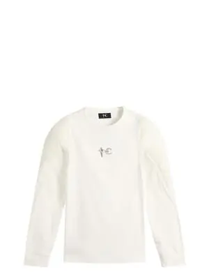 THUG CLUB Sculpted Shoulder Long Sleeve T-shirt - White