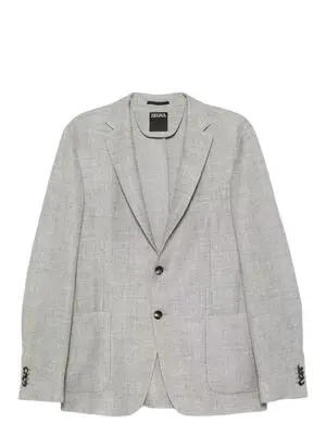 Zegna Notched-lapel Single-breasted Blazer Grey