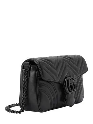 Gucci Gg Marmont Chain Linked Shoulder Bag - Black