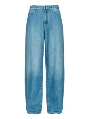 Pinko Medium-light Denim Palazzo Jeans - Blue