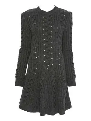 Alexander McQueen Cable Knit Mini Dress - Grey
