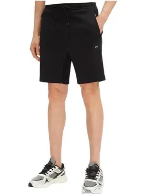 Hugo Boss Drawstring Shorts With Logo Detail - Black