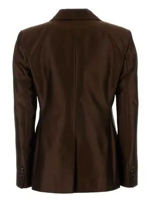 Max Mara Double-breasted Long Sleeve Blazer - Brown