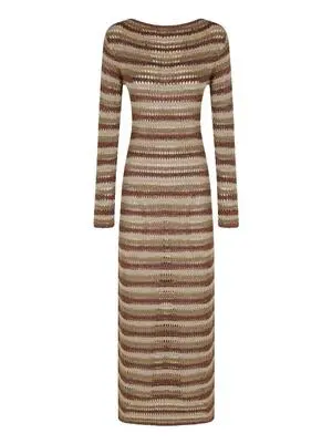 MC2 SAINT BARTH Striped Knitted Dress - Brown
