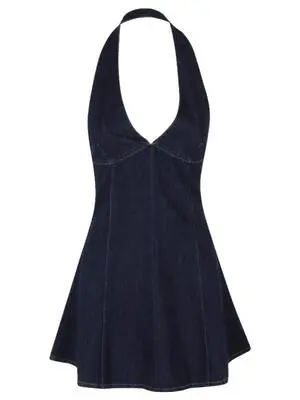 MC2 SAINT BARTH Halterneck Backless Mini Dress - Black