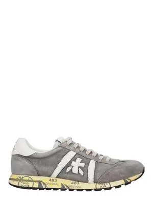 Premiata Lucy 8187 Suede And Fabric Sneakers - Grey