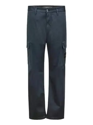 Stone Island Logo Patch Regular Fit Cargo Pants - Black