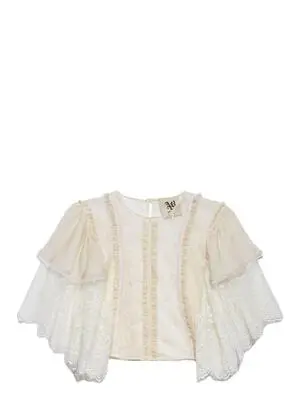 ANIYE BY Lace Ruffled Top - White