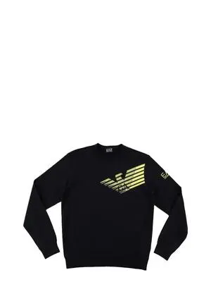 Emporio Armani Crewneck Sweatshirt With Printed Logo - Black