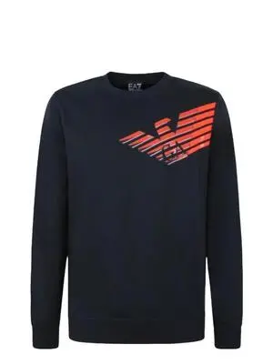 Emporio Armani Logo Print Crewneck Sweatshirt - Black