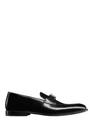 Dior Logo Plaque Slip-on Loafers - Black