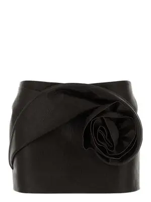 Magda Butrym Floral Embellished Mini Skirt - Black