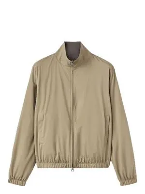 Loro Piana Bomber Jacket With Stand Collar And Zip Closure - Tobacco Color/mink Brown