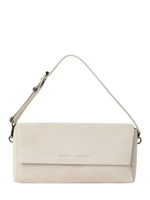 Brunello Cucinelli Soft Foldover Shoulder Bag - Light Beige