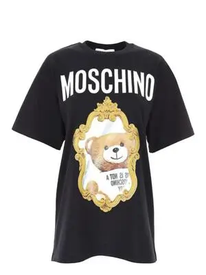 Moschino Round Neck Short Sleeve T-shirt - Black