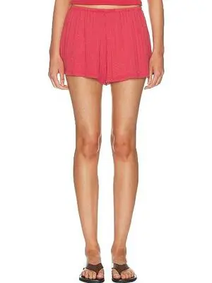 Donni. The Pointelle Tap Short - Raspberry