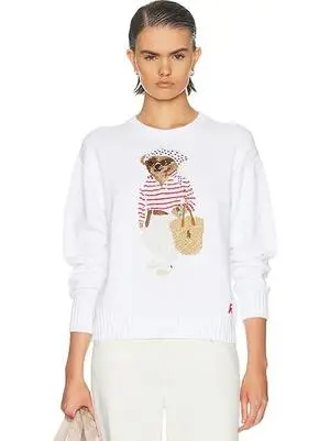 Polo Ralph Lauren Bear Long Sleeve Sweater - White Multi