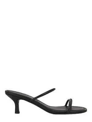 ST. AGNI Minimal Strap Heeled Sandal - Black