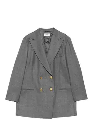 SAULINA Agata Peak-lapel Blazer - Grey