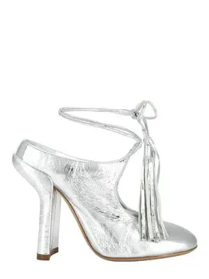 Dries Van Noten Metallic Tie Heel - Silver