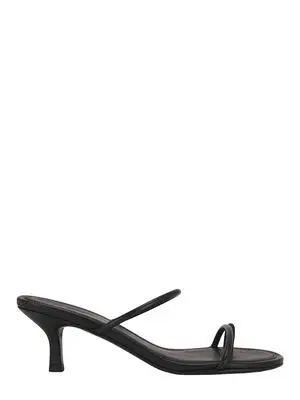 ST. AGNI Minimal Strap Heeled Sandal - Black