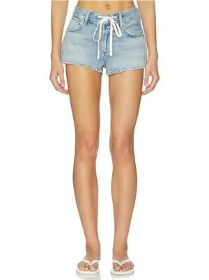 Citizens Of Humanity Denim Shorts With Drawstring Detail - Blue