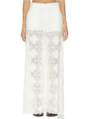 Misa Wide Leg Lace Pants - Ivory