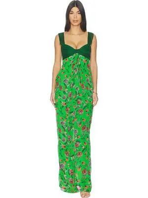 Saloni Chani Long Dress - Green