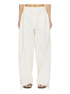 ST. AGNI Relaxed Fit Poplin Pants - Ivory