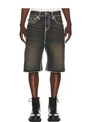 True Religion Mikey Super T Flap Denim Shorts - Black