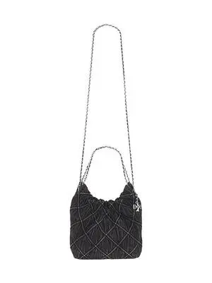 Tory Burch Denim Mini Hobo Bag - Black