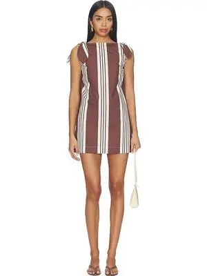 Posse Rosie Mini Dress Stripes - Brown