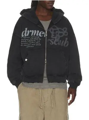 DRMERS CLUB Parallel Zip Up Hoodie - Black