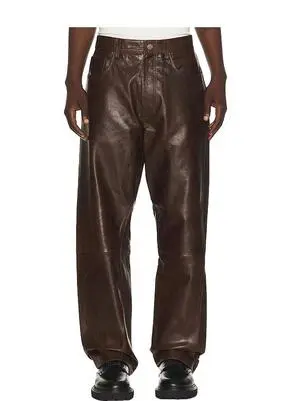 SUNFLOWER Wide Twist Leather Pant - Chocolate