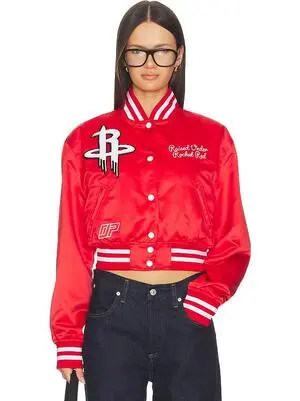 DANNIJOPRO Bomber Jacket With Embroidered Detail - Red