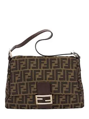FWRD RENEW Fendi Zucca Mama Forever Baguette Shoulder Bag - Brown