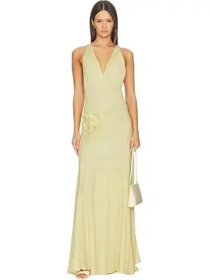 MOTHER OF ALL Belted Maxi Dress - Lemon