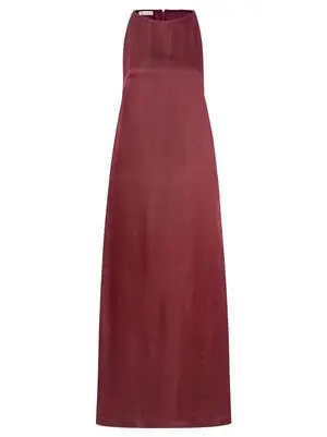 SILK AND BEARS Aurora Garnet Rouge Hand-dyed Mulberry Silk Maxi Dress - Red