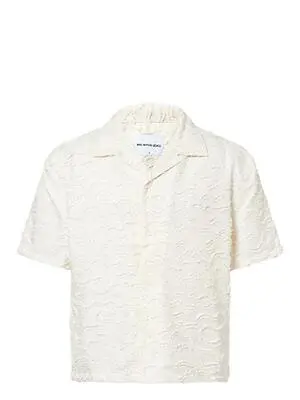 MKI MIYUKI ZOKU Jacquard Fringe Woven Shirt - Bone