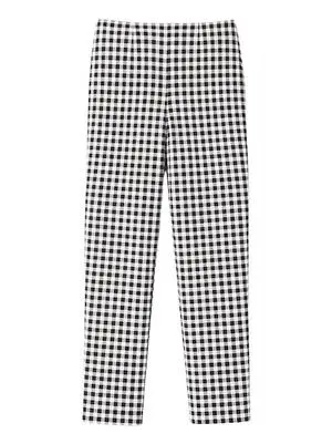 RO&ZO Gingham Cropped Stretch-cotton Trousers - Black