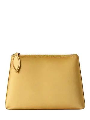 LIFFNER Liffner Zip Clutch In Satin Gold