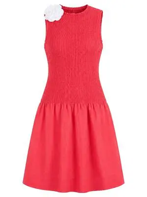 MARIELĒ Alma Linen Mini Dress - Red
