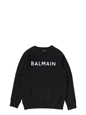 Balmain Round Neck Logo Sweatshirt - Black