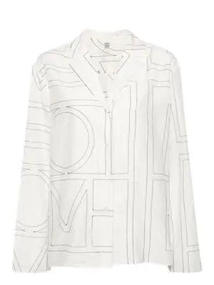 TOTEME Totême Monogram Long-Sleeved Blouse White