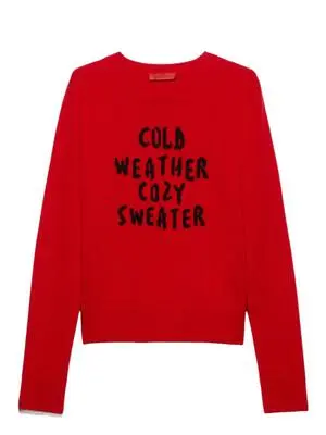 MAXCO. Max&co. Crew Neck Long Sleeve Sweater - Red