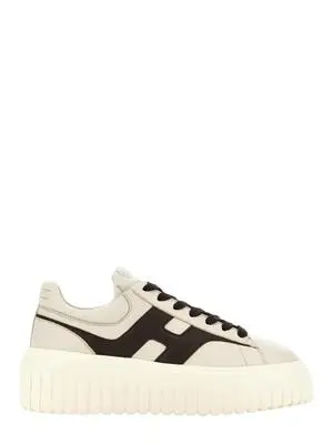 Hogan H" Stripe Chunky Sole Sneakers - Ivory Brown