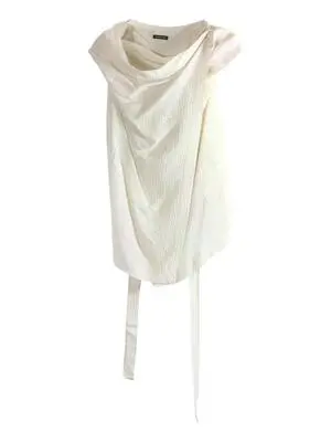 ANN DEMEULEMEESTER Draped Wrap-style Top - Neutrals