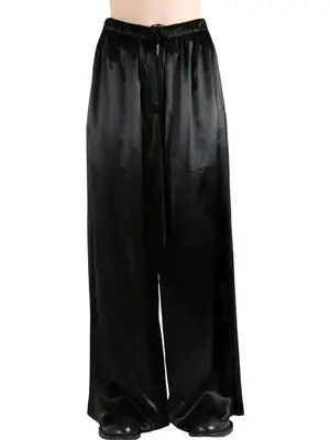 ANN DEMEULEMEESTER Satin Drawstring Trousers - Black