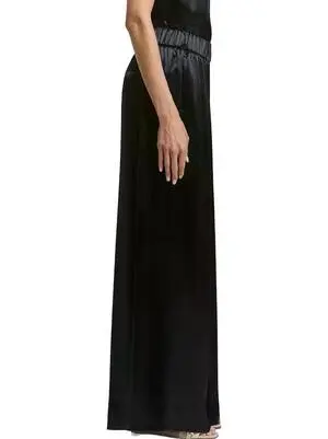 Peserico Satin-finish Elasticated-waistband Trousers - Black