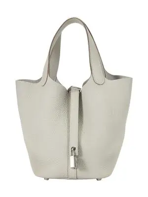 Hermès Hermès Clemence Leather Picotin Lock 18 Bag Grey